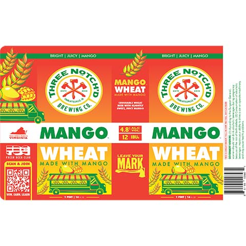 Three Notch'd Mango Wheat – CraftShack - Buy craft beer online.