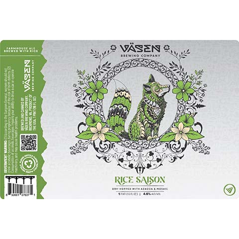 Vasen Rice Saison – CraftShack - Buy craft beer online.