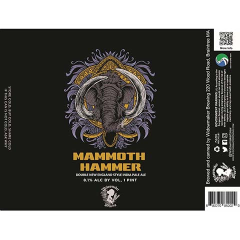 Widowmaker Mammoth Hammer Double New England IPA – CraftShack - Buy ...